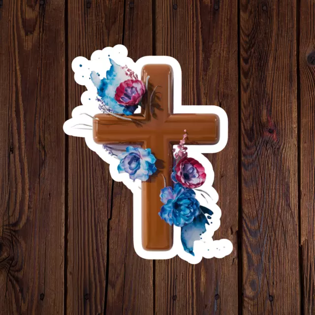 Christian Cross Sticker Jesus God Floral Boho Memorial Journal Sticker ...