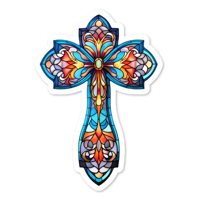 Christian Cross Sticker, Laptop, Water Bottle, Scrapbookphone Decal ...