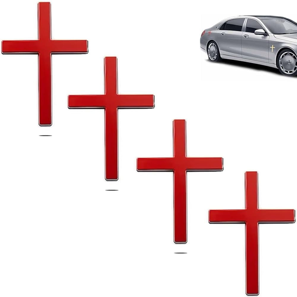 Christian Cross Stickers for Cars, 2026 New 3D Metal Jesus Cross Badge ...