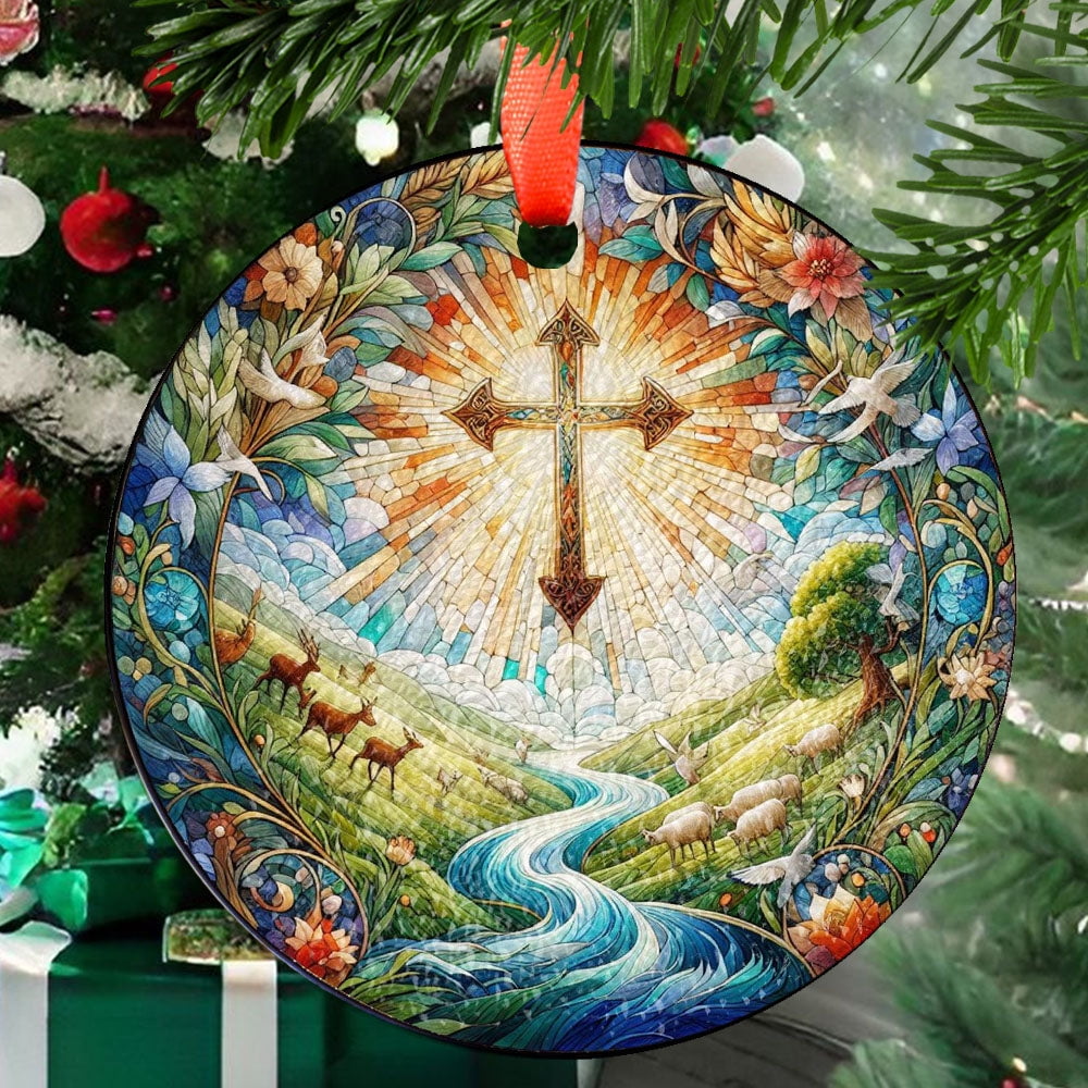 Christian Cross Suncatcher, Window Stained Glass Style, Christian Gift ...