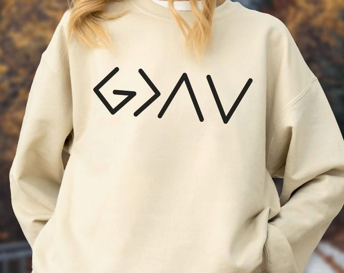 Christian Cross Sweatshirt And Hoodie, God Is Greater Than Highs And Lows Sweater, Religious ...