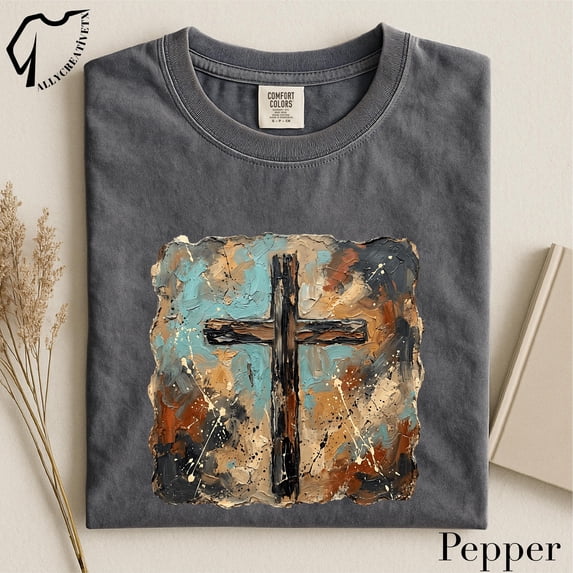 Christian Cross T-Shirt, Abstract Cross Art Design, Faith Based T Shirt ...