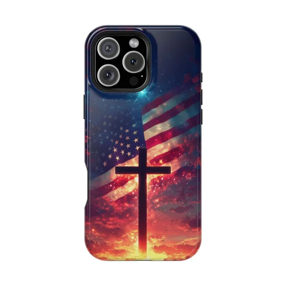 Christian Cross USA Flag Faith Inspired Symbol Design for iPhone 17 16 ...