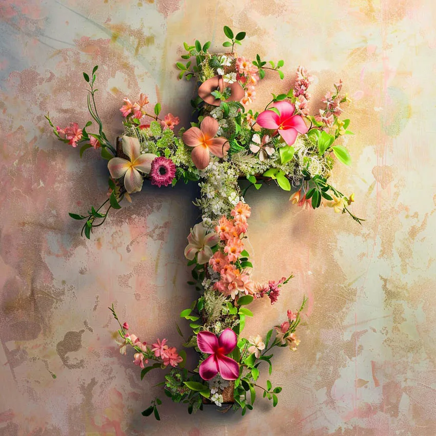 Christian Crucifix Mi Bautizo Baptism Floral Kids Birthday Portrait r ...