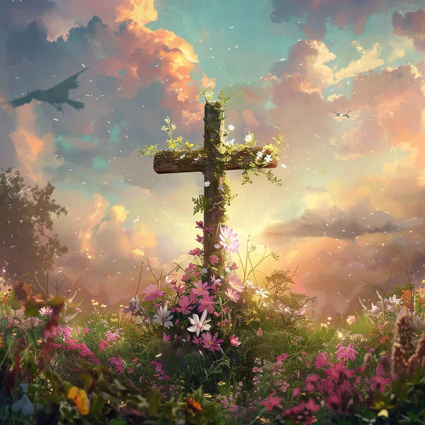 Christian Crucifix Mi Bautizo Baptism Floral Kids Birthday Portrait r ...