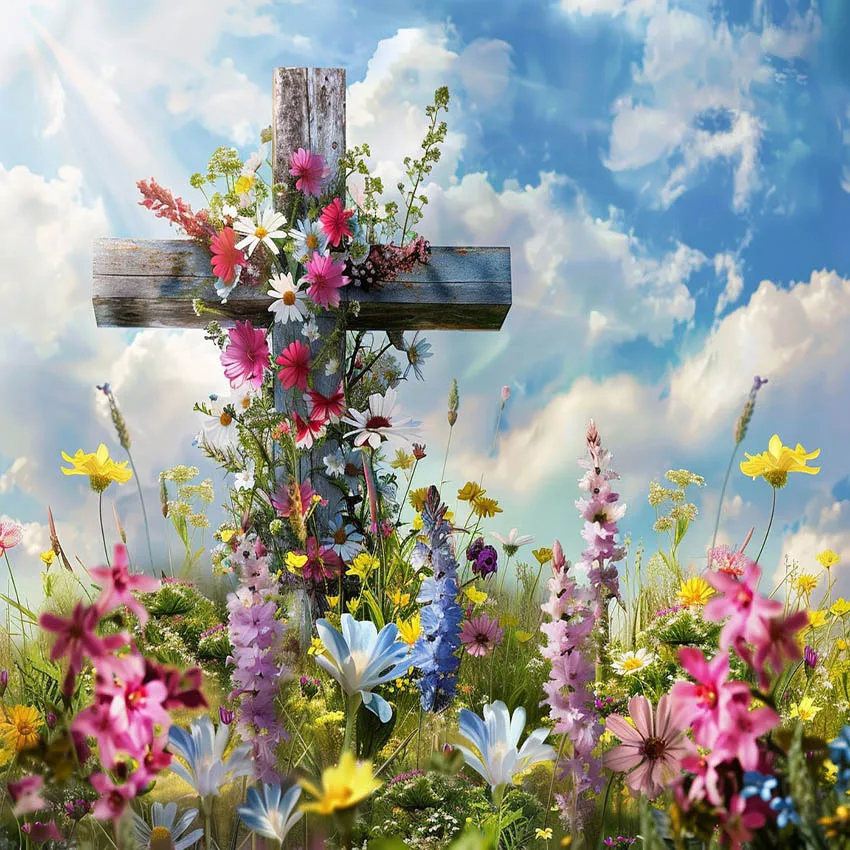 Christian Crucifix Mi Bautizo Baptism Floral Kids Birthday Portrait r ...
