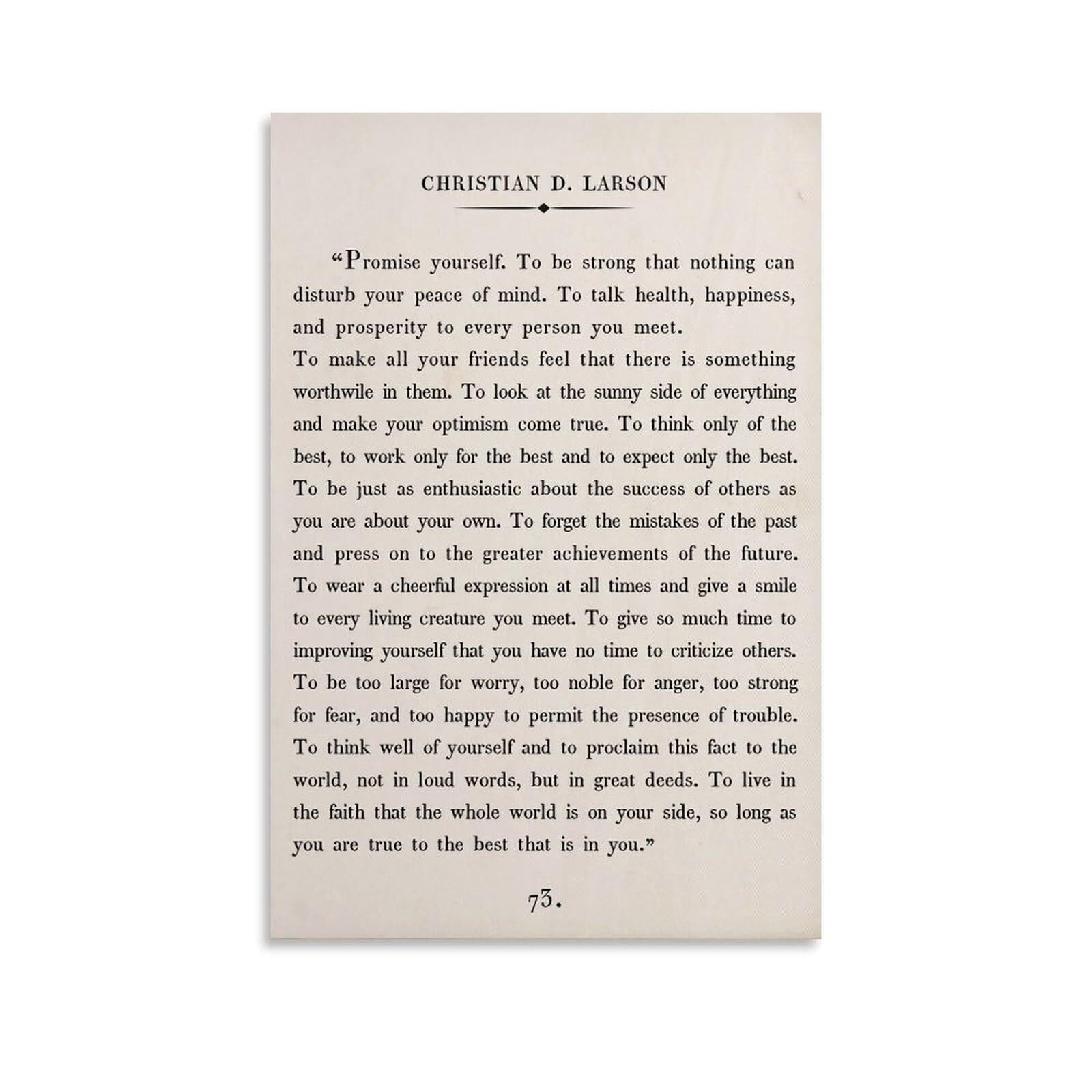 Christian D. Larson Quote Inspirational Classic Vintage Book Canvas ...
