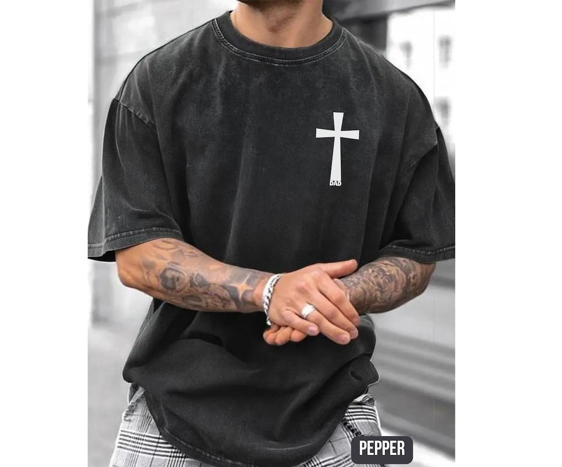 Christian Dad Religious Cross Tshirt Churchs For Dads Jesus Lover ...
