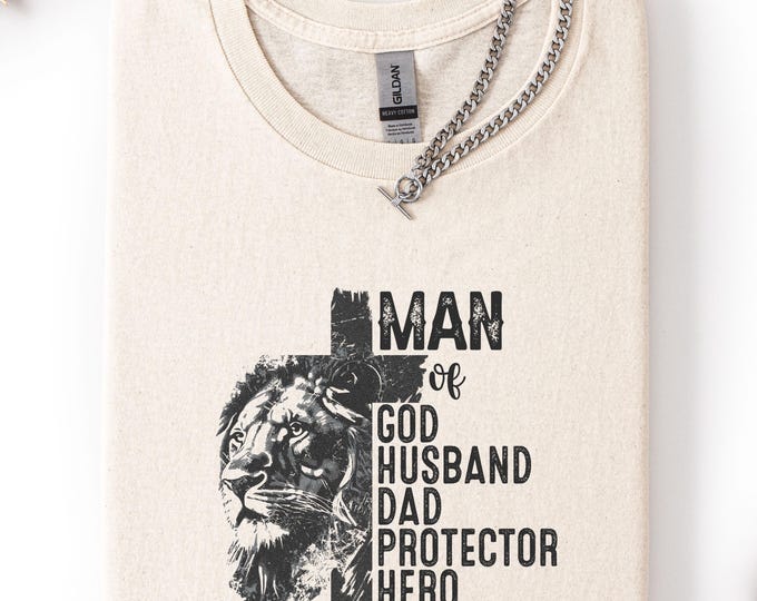 Christian Dad Shirt, Man of God Husband Father T-Shirt, Religious ...
