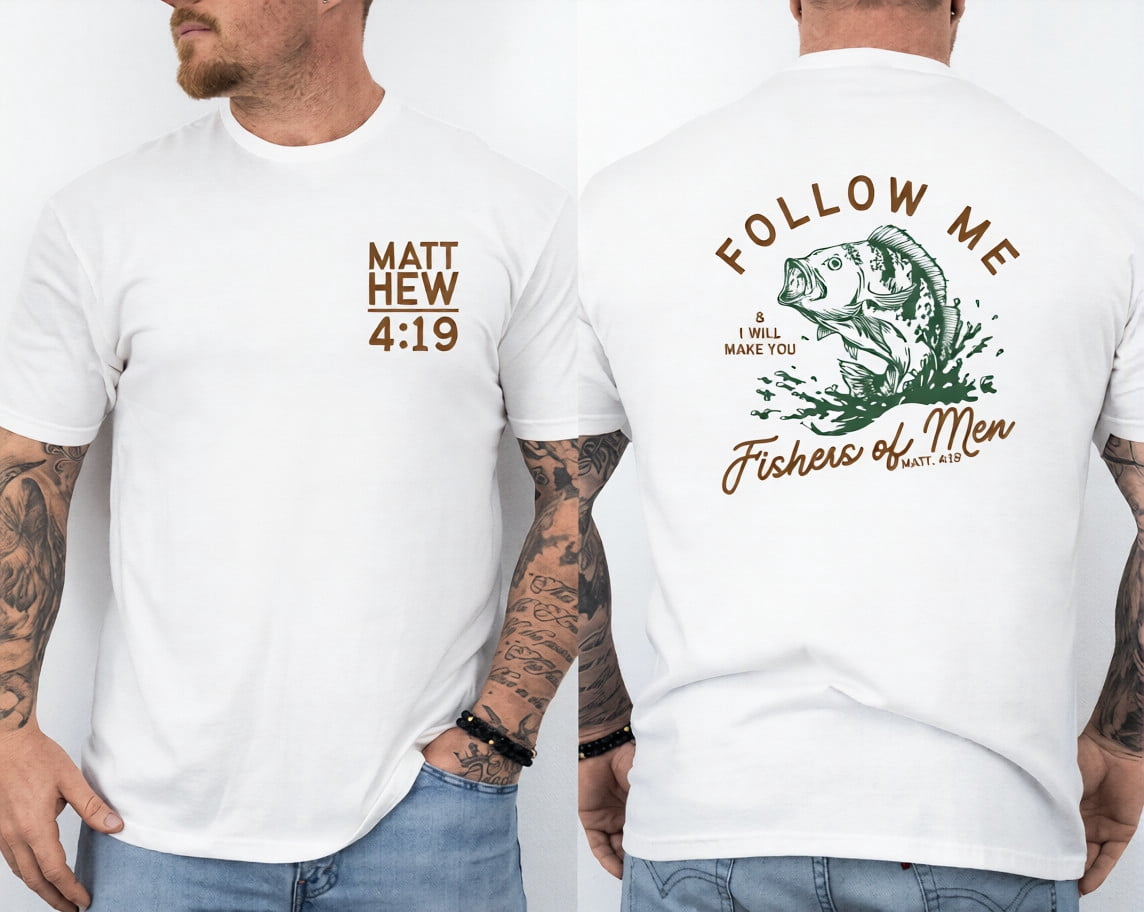 Christian Dad T-shirt, Fishers of Men Shirt, Religious Follow Me T ...
