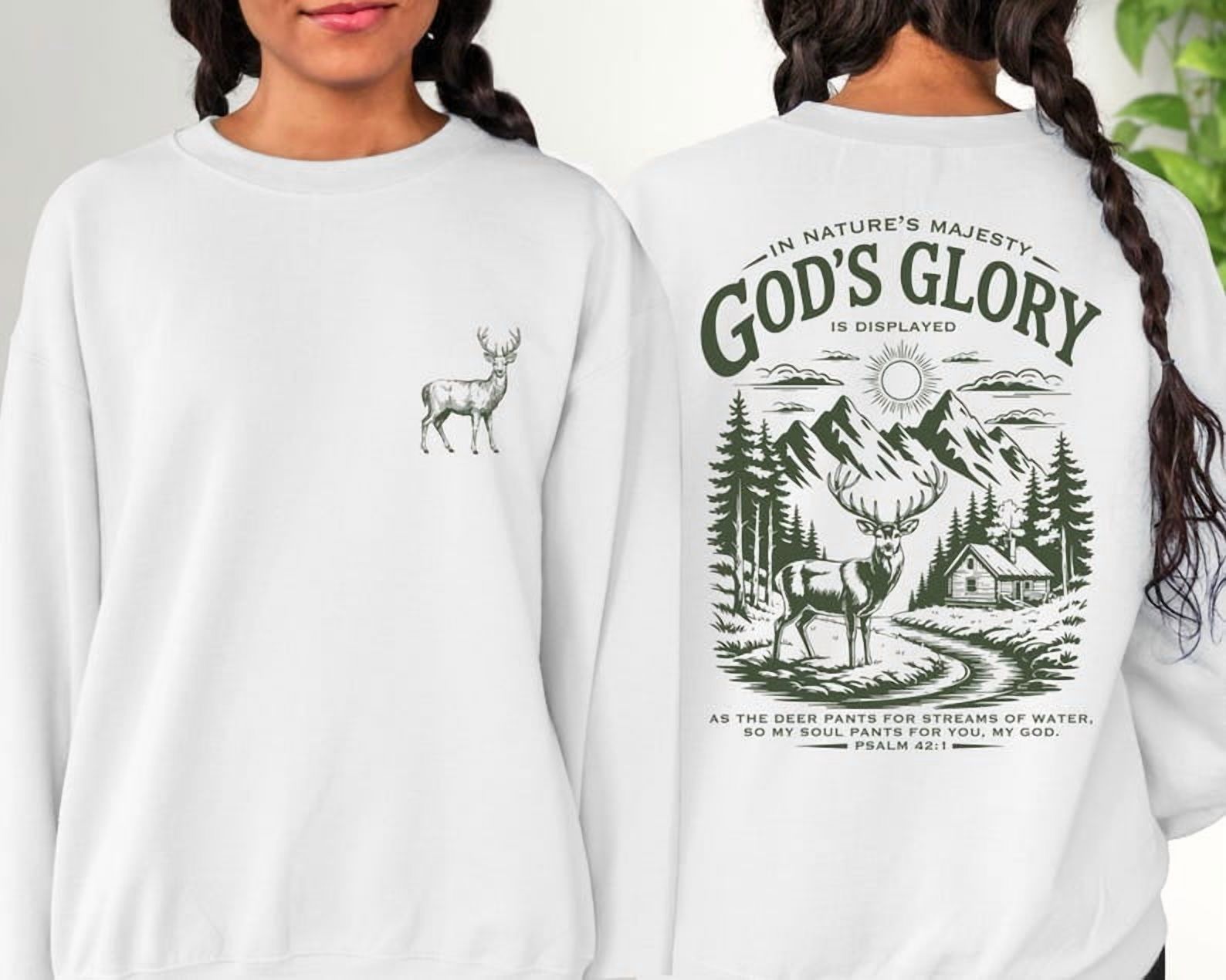 Christian Deer Hoodie, Faith Based Outdoor Hooded Sweatshirt, Religious ...
