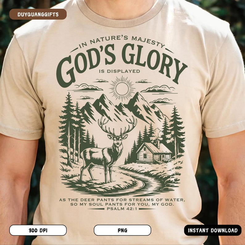 Christian Deer Shirt PNG, Bible Verse Hunting Design, Jesus and Deer ...