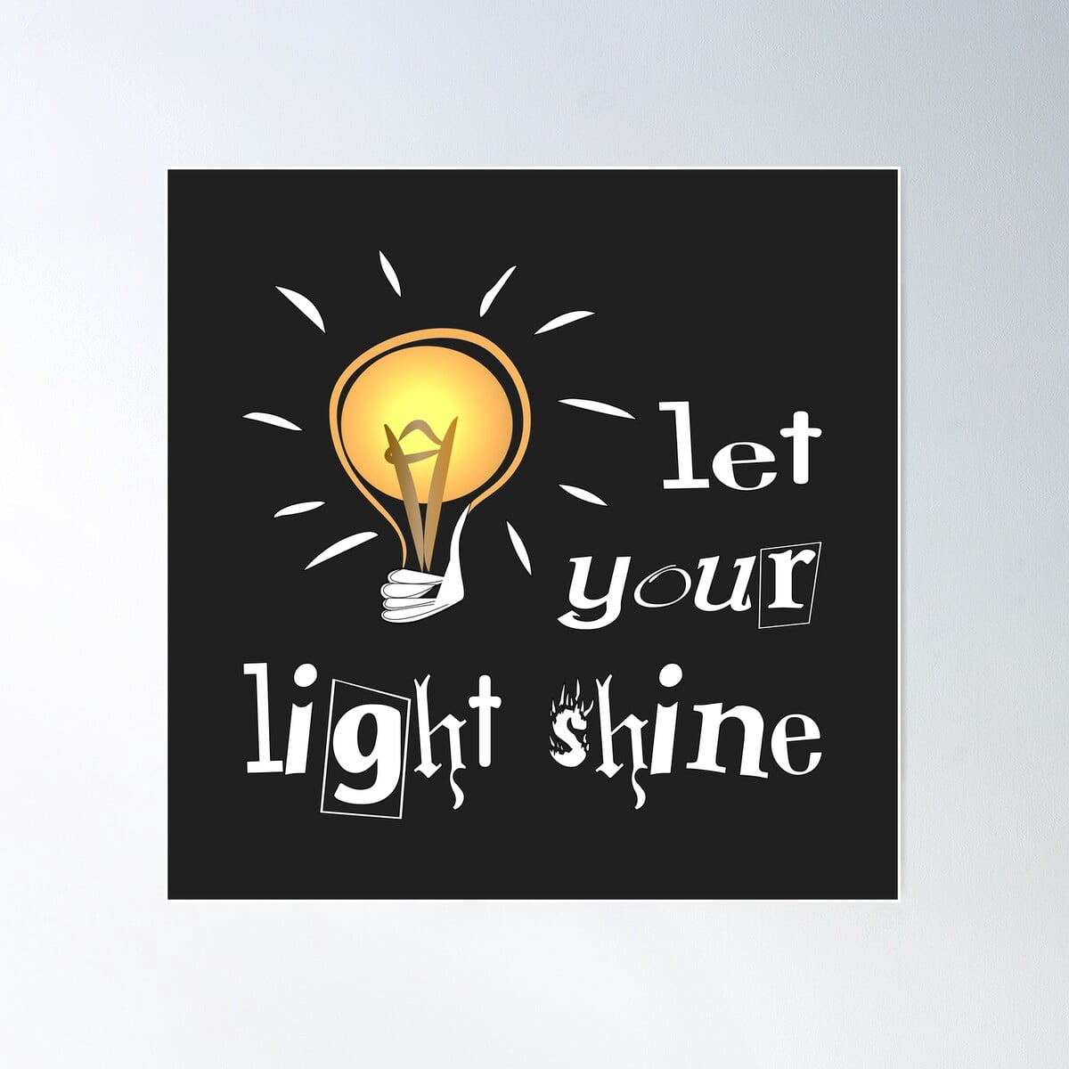 Christian Design - Let Your Light Shine Poster Wall Art, Modern Wall ...