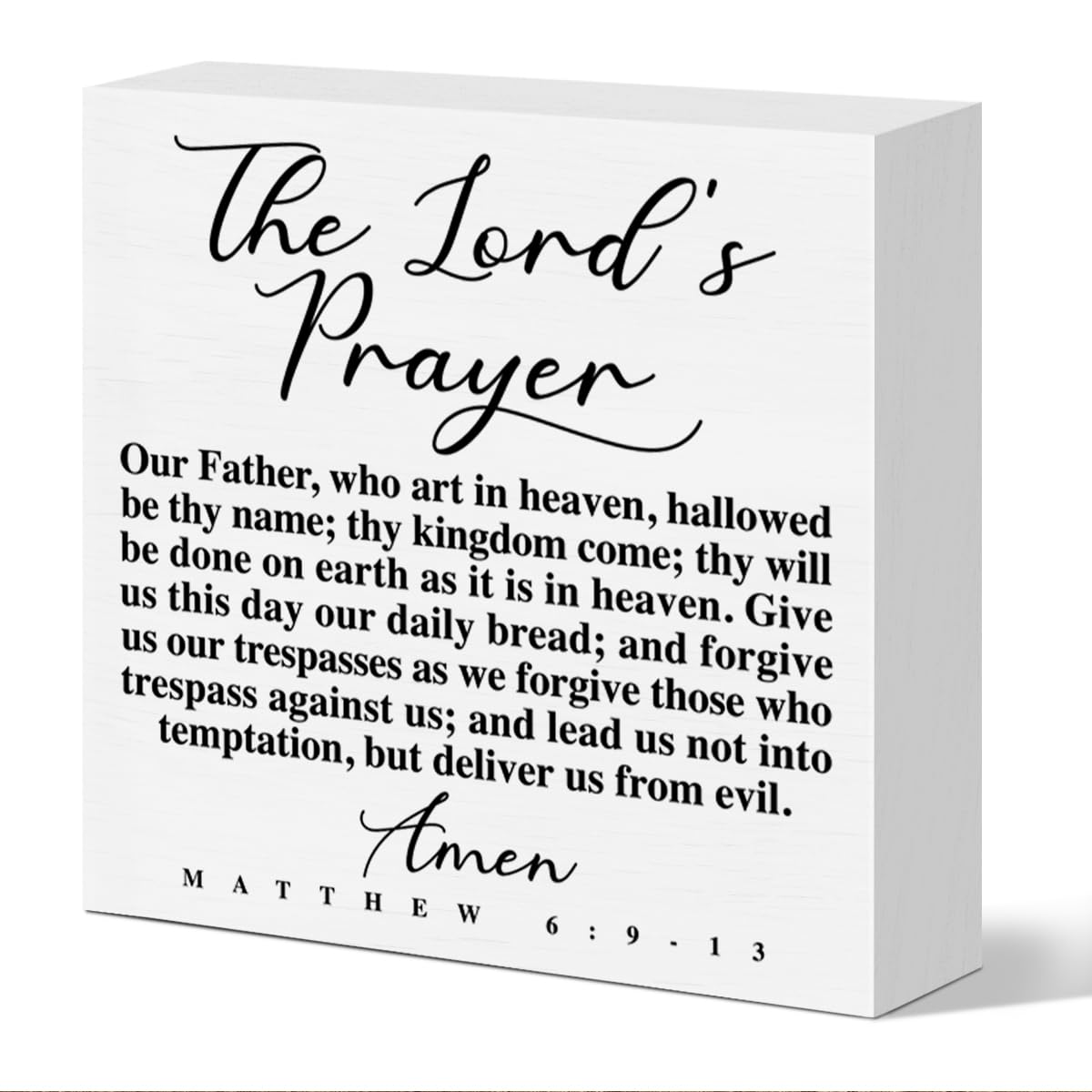 Christian Desk Sign Decor, The Lord's Prayer, Religious for Home Prayer ...