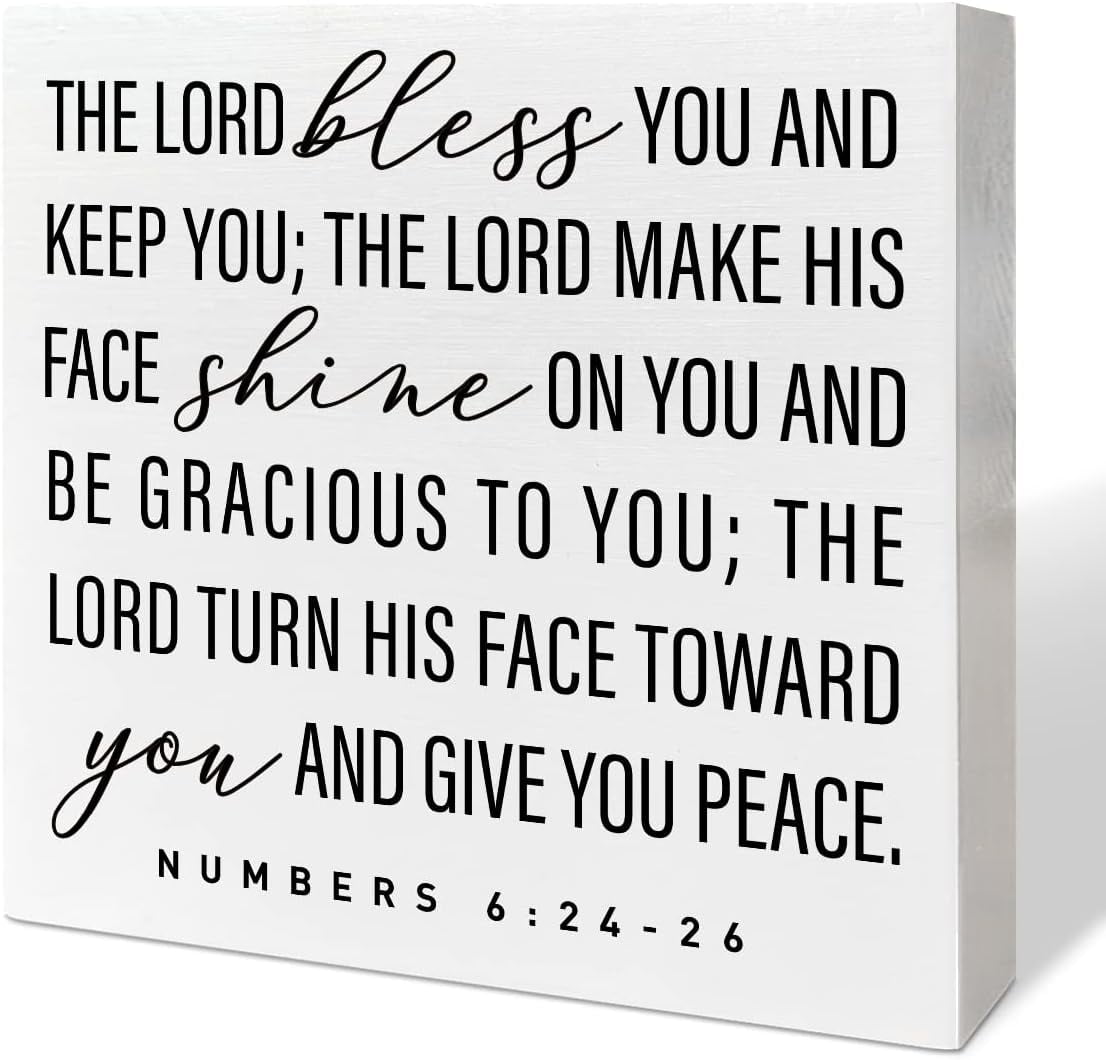 Christian Desk Wooden Box Sign Decor, The Lord Bless You and Keep You ...