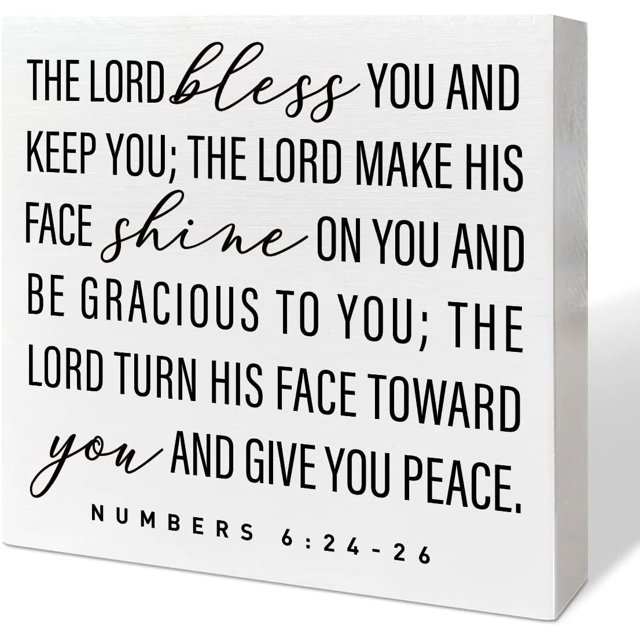 Christian Desk Wooden Box Sign Decor, The Lord Bless You and Keep You ...