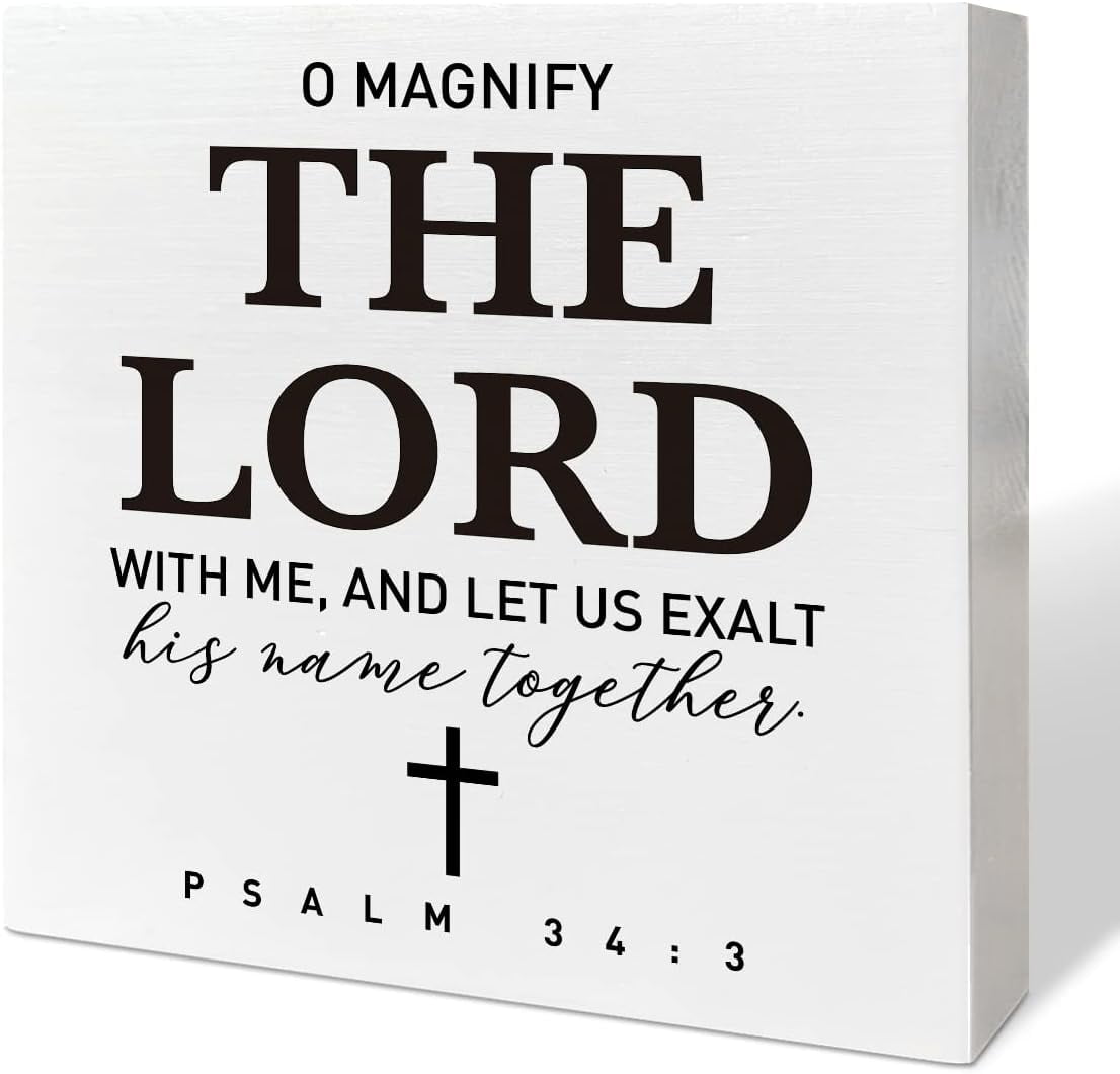 Christian Desk Wooden Box Sign Decor, The Lord with Me, Home Office ...