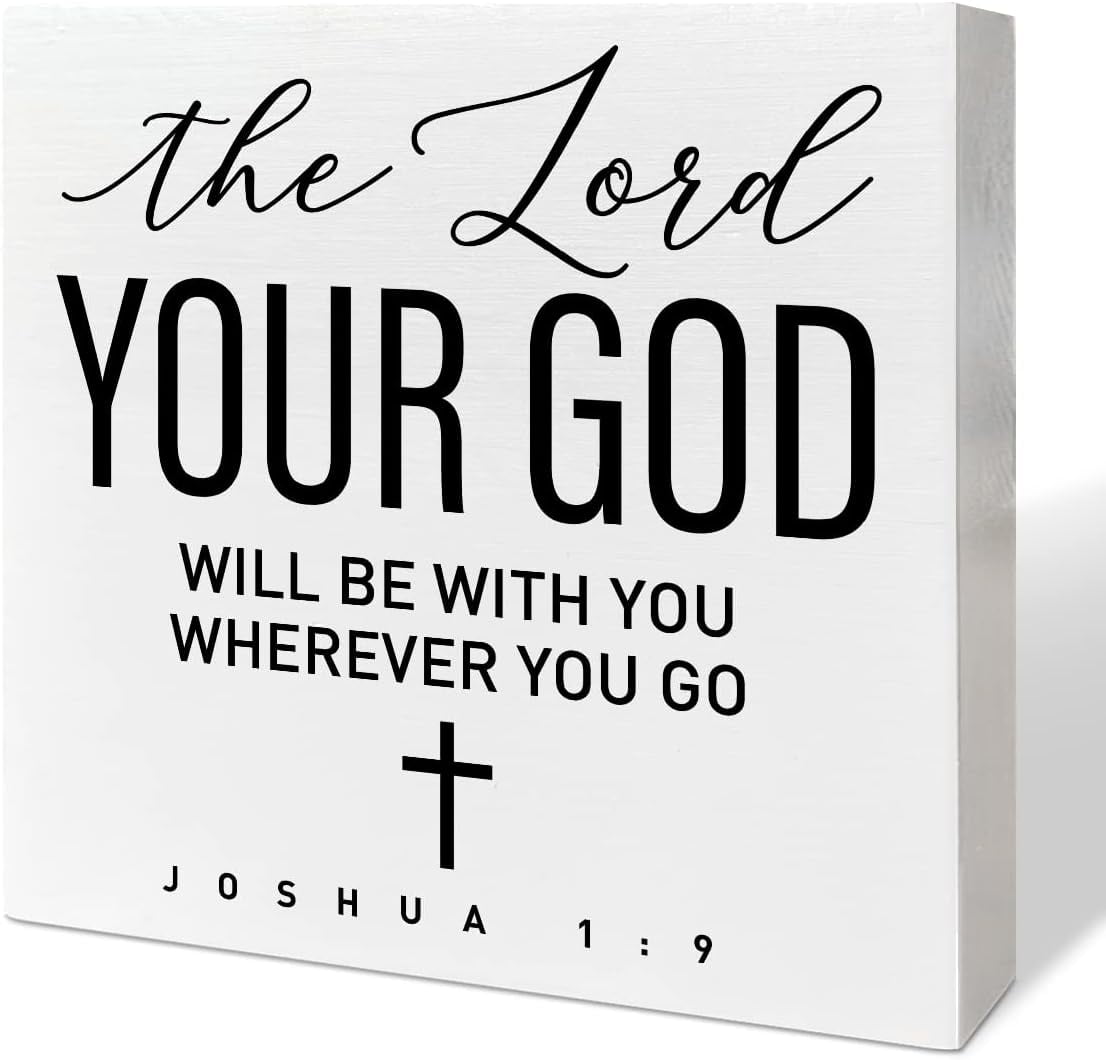 Christian Desk Wooden Box Sign Decor, The Lord Your God Be with You ...