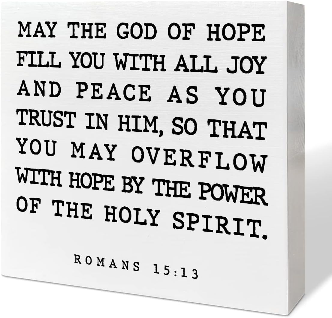 Christian Desk Wooden Box Sign Decor, The Power of The Holy Spirit ...