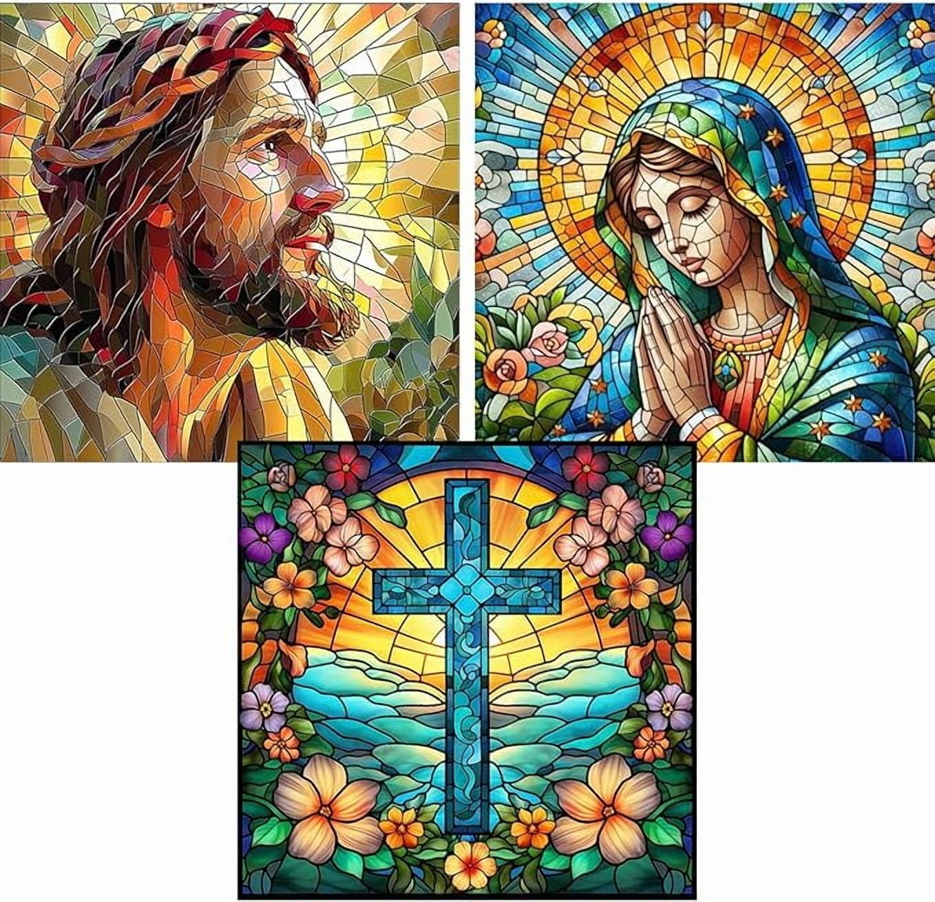 Christian Diamond Art Kits for Adults -3pcs, DIY Full Cross Diamond ...