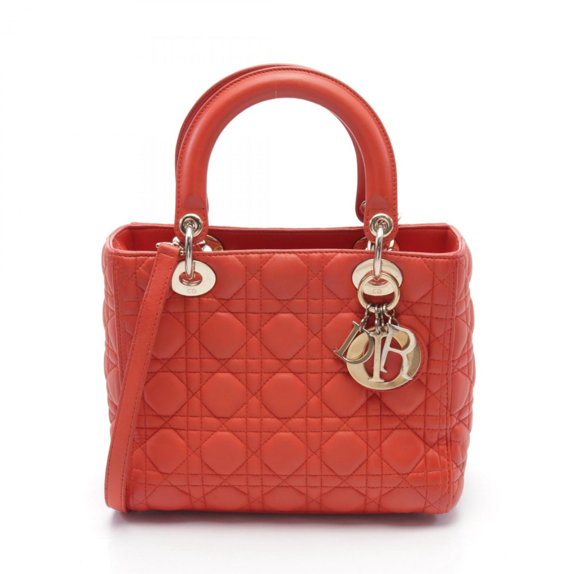 Pre-Owned Christian Dior LADY DIOR Lady handbag bag leather ladies ...