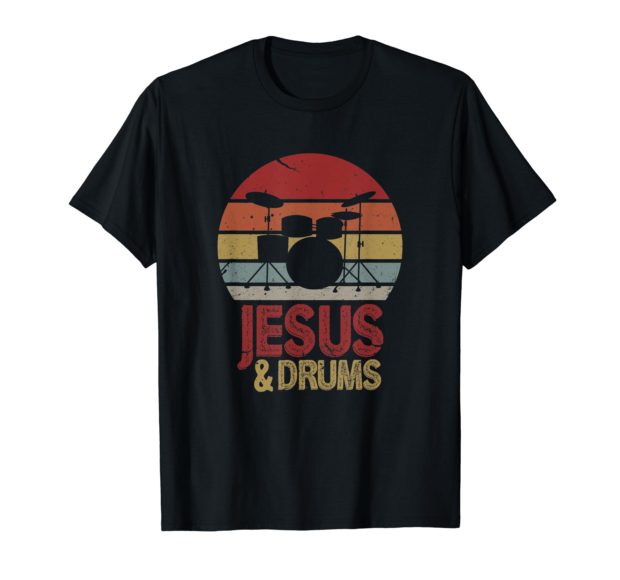 Christian Drummer Funny Jesus and Drums Percussion Lover T-Shirt ...
