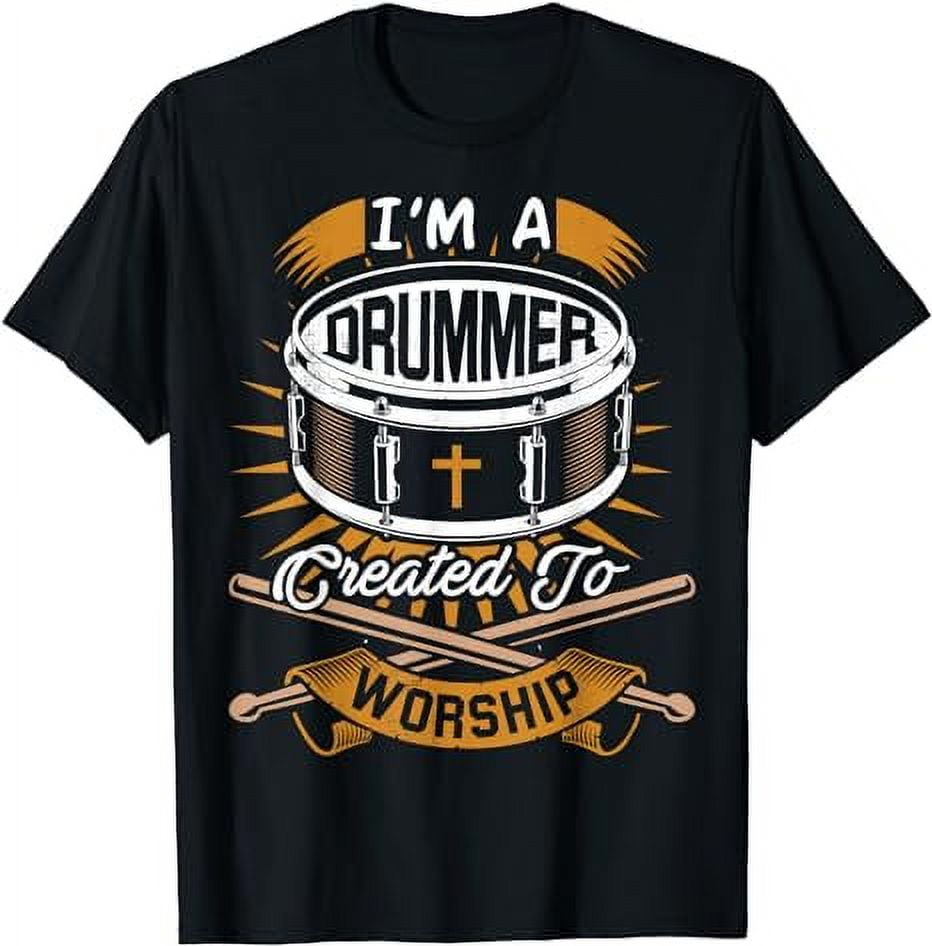 Christian Drummer Gift Idea for Drummers Who Rock God T-Shirt - Walmart.com