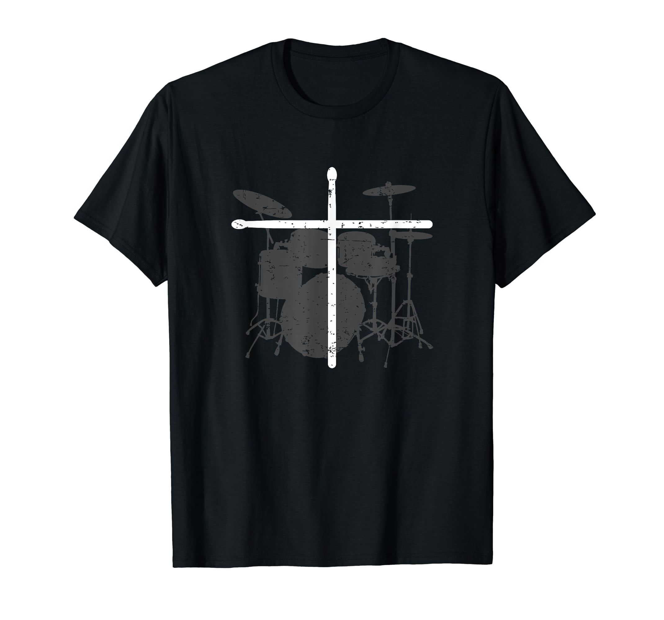 Christian Drummer Jesus Christ Drum Sticks Cross - Worship Vintage Men ...