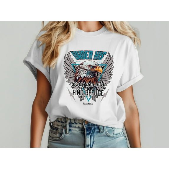 Christian Eagle T-Shirt: Under His Wings Refuge All Size S-5Xl ...