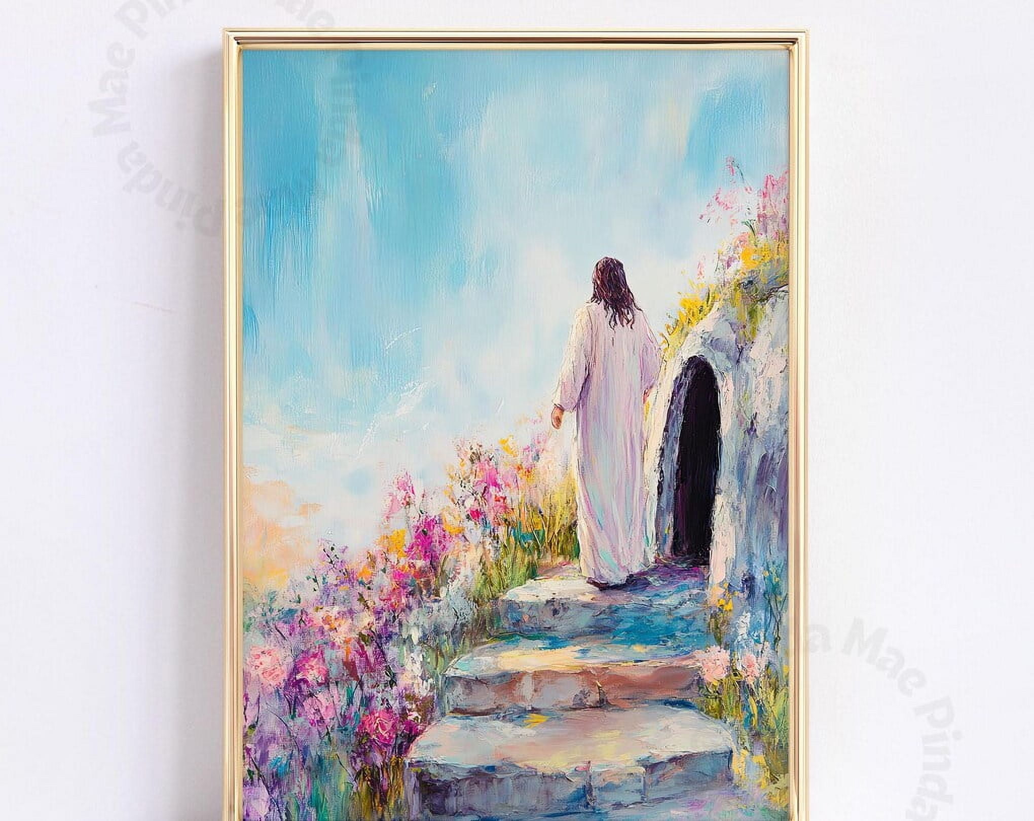 Christian Easter Art Print, He Is Risen Wall Art, Jesus Wall Art ...