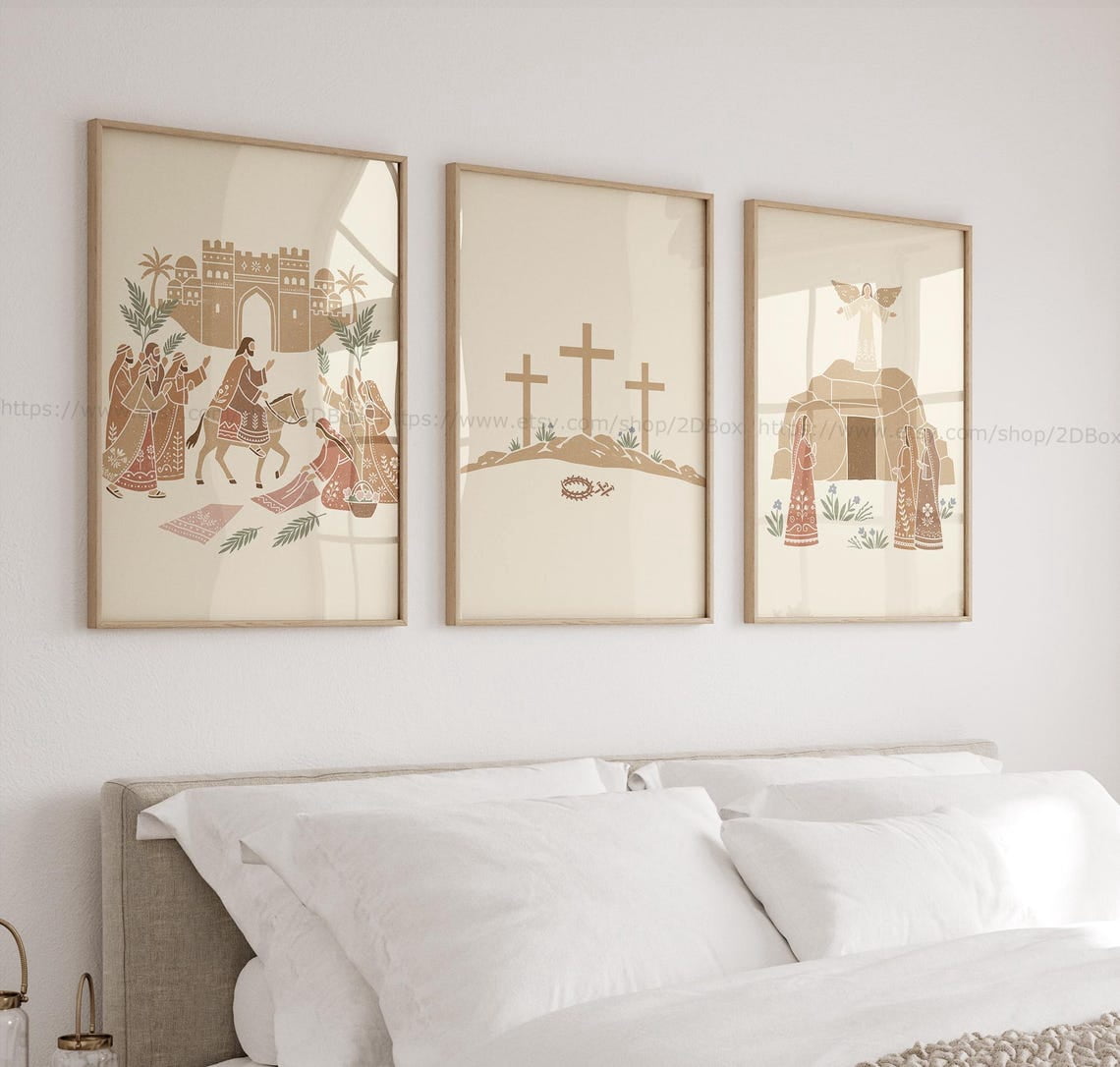 Christian Easter Decor Jesus Resurrection Art Easter Story ...