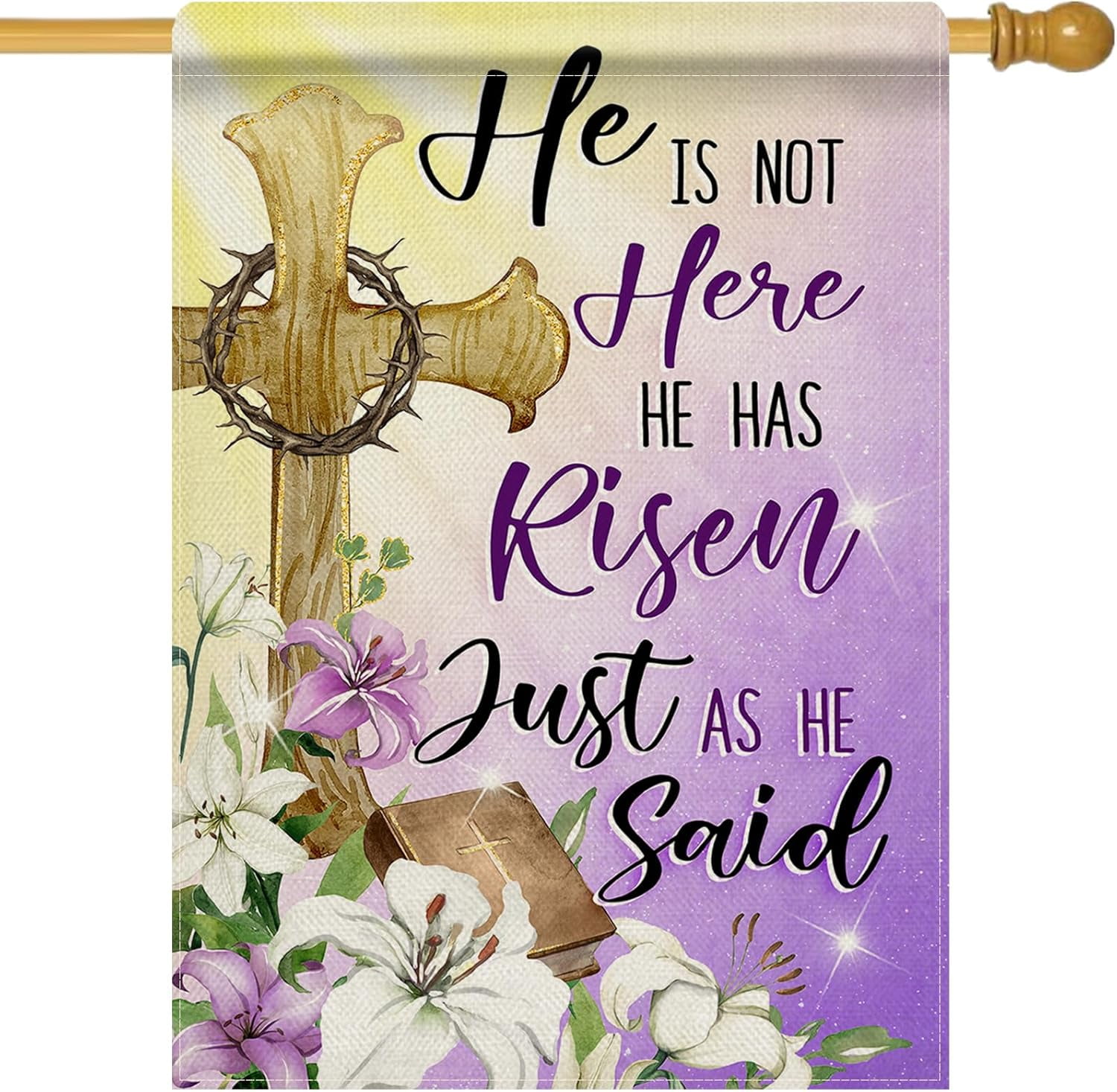 Christian Easter He Has Risen 28 x 40 House Flag Double Sided ...