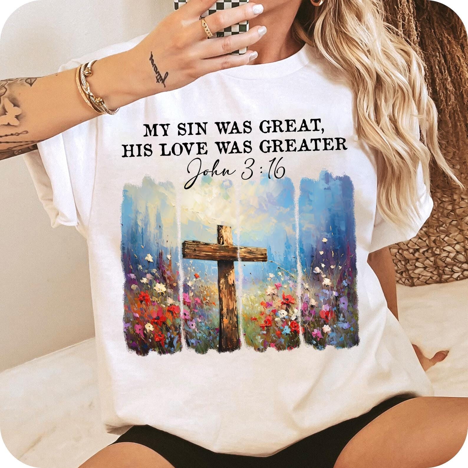 Christian Easter Shirt, Easter Bible Verse Shirt, Easter Cross Tee ...