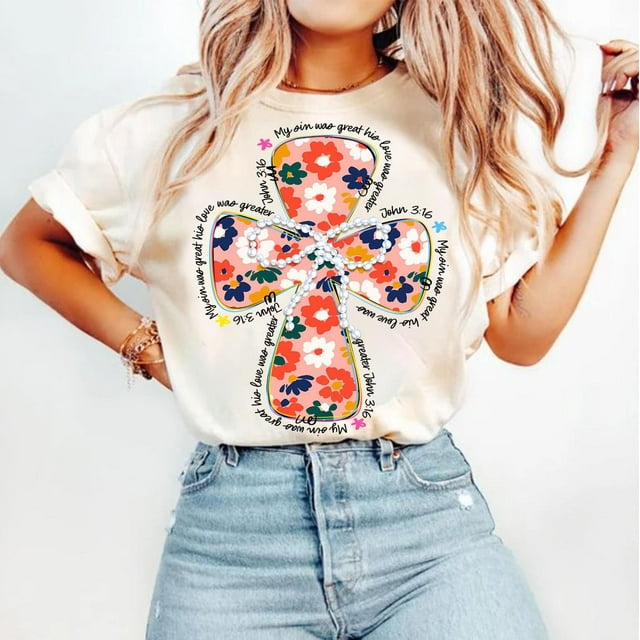 Christian Easter Shirt, Easter Wildflower Shirt, Spring Easter Tee ...