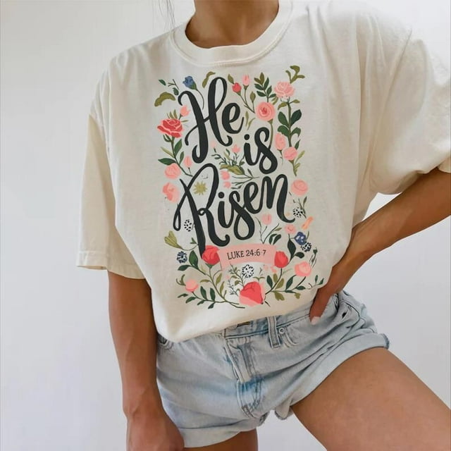 Christian Easter Shirt, Floral Resurrection Shirt, Jesus Shirt, Easter ...