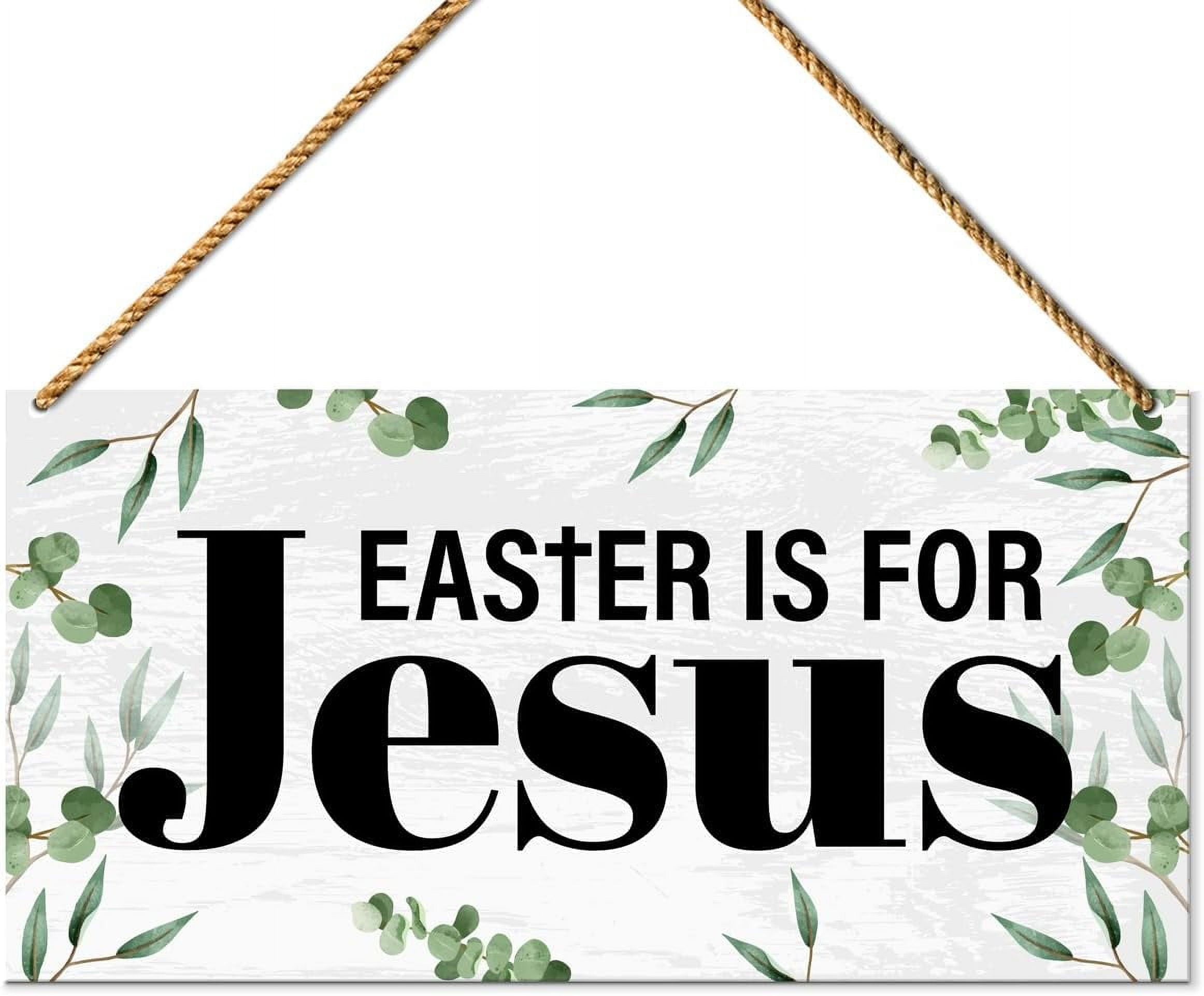 Christian Easter Sign Wood Decor Christian Easter Door Sign Decorations ...