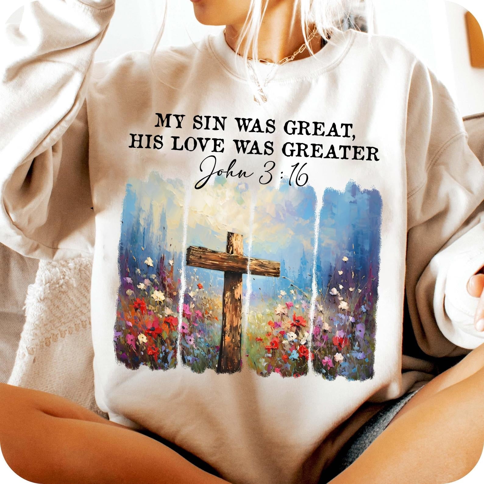 Christian Easter Sweatshirt, Easter Bible Verse Shirt, Easter Cross Tee ...
