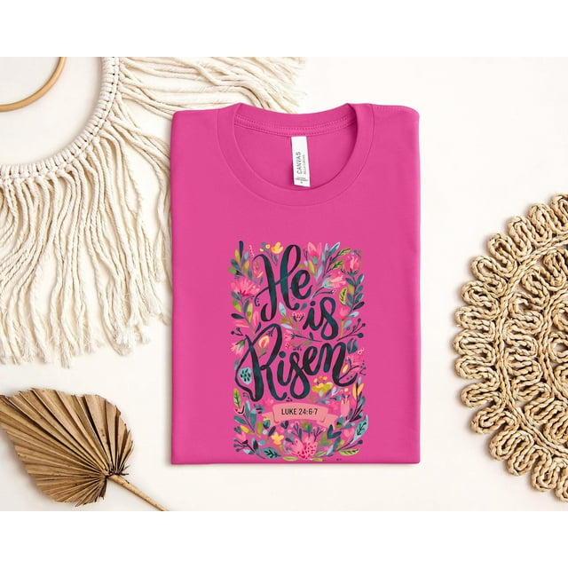 Christian Easter T-Shirt He Is Risen Tshirt Christian Women Shirt ...