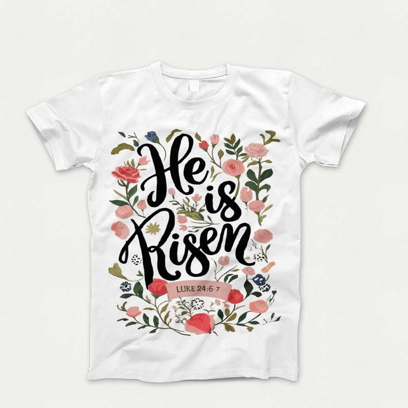 Christian Easter T-shirt, He Is Risen Tshirt, Christian Women Tee Shirt ...