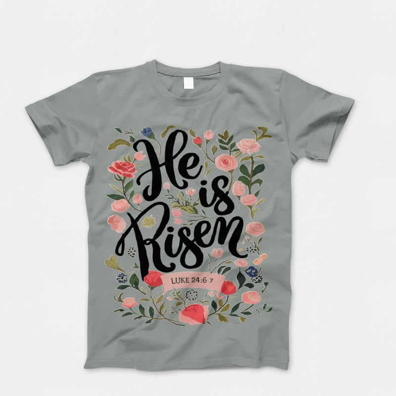 Christian Easter T-shirt, He Is Risen Tshirt, Christian Women Tee Shirt ...