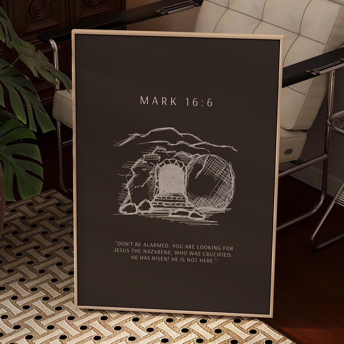 Christian Easter Wallart, He Is Risen Scripture Art, Modern Religious ...