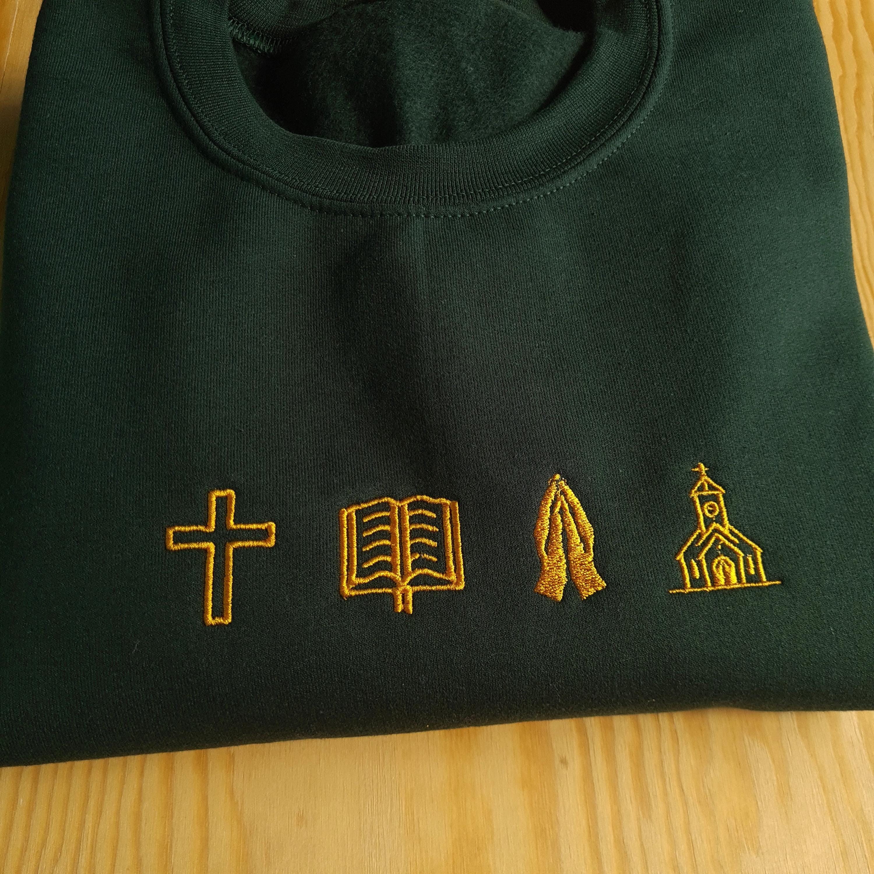 Christian Embroidered Sweatshirt, Christian Clothing, Faith Sweatshirt ...