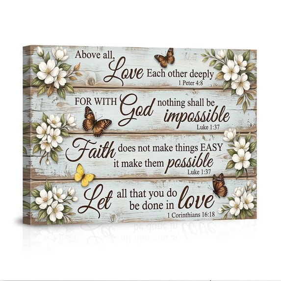 Christian Faith Bible Verse Farmhouse Floral With Inspirational ...