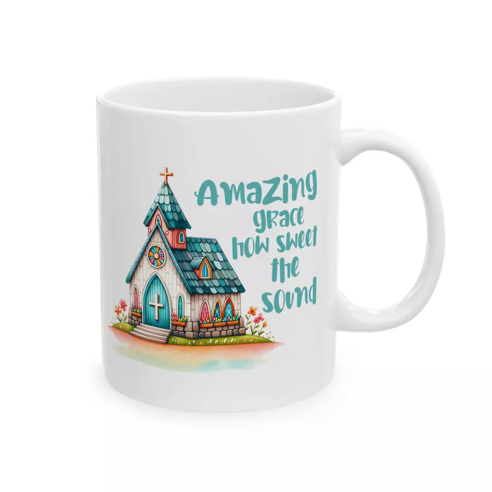 Christian Faith Church Mug Amazing Grace Religious Inspirational Coffee ...