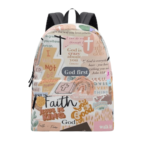 Christian Faith Collage Backpack, God First Inspirational Backpack ...