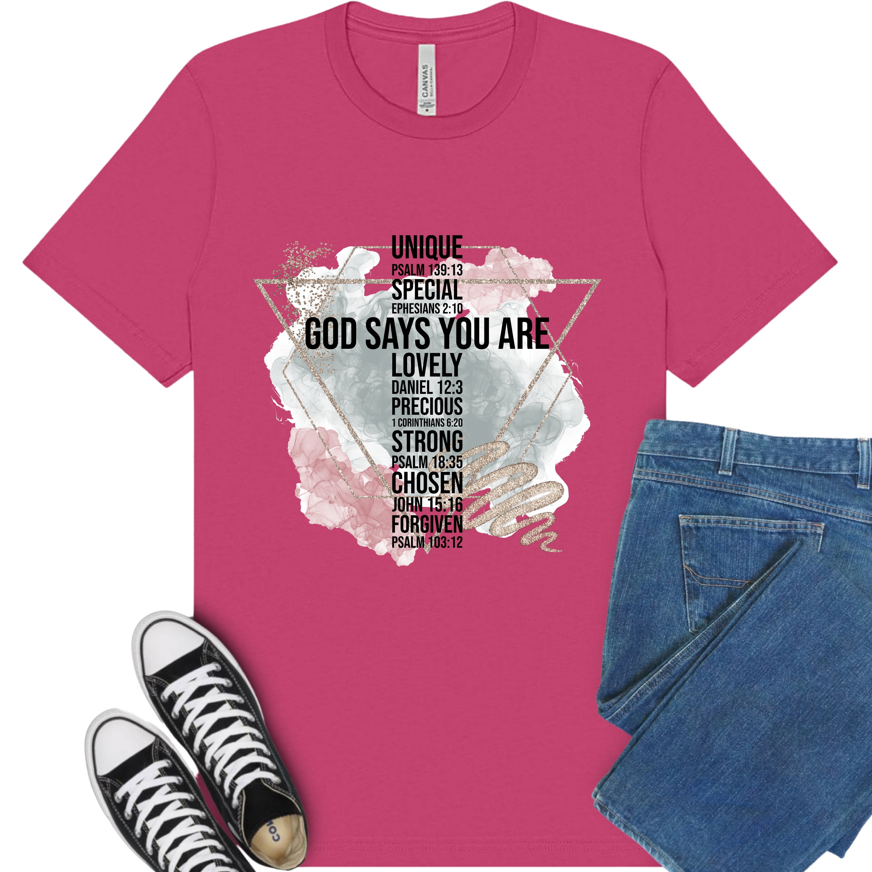 Christian Faith Graphic Premium T-Shirt – God Says You Are Bible Verse ...