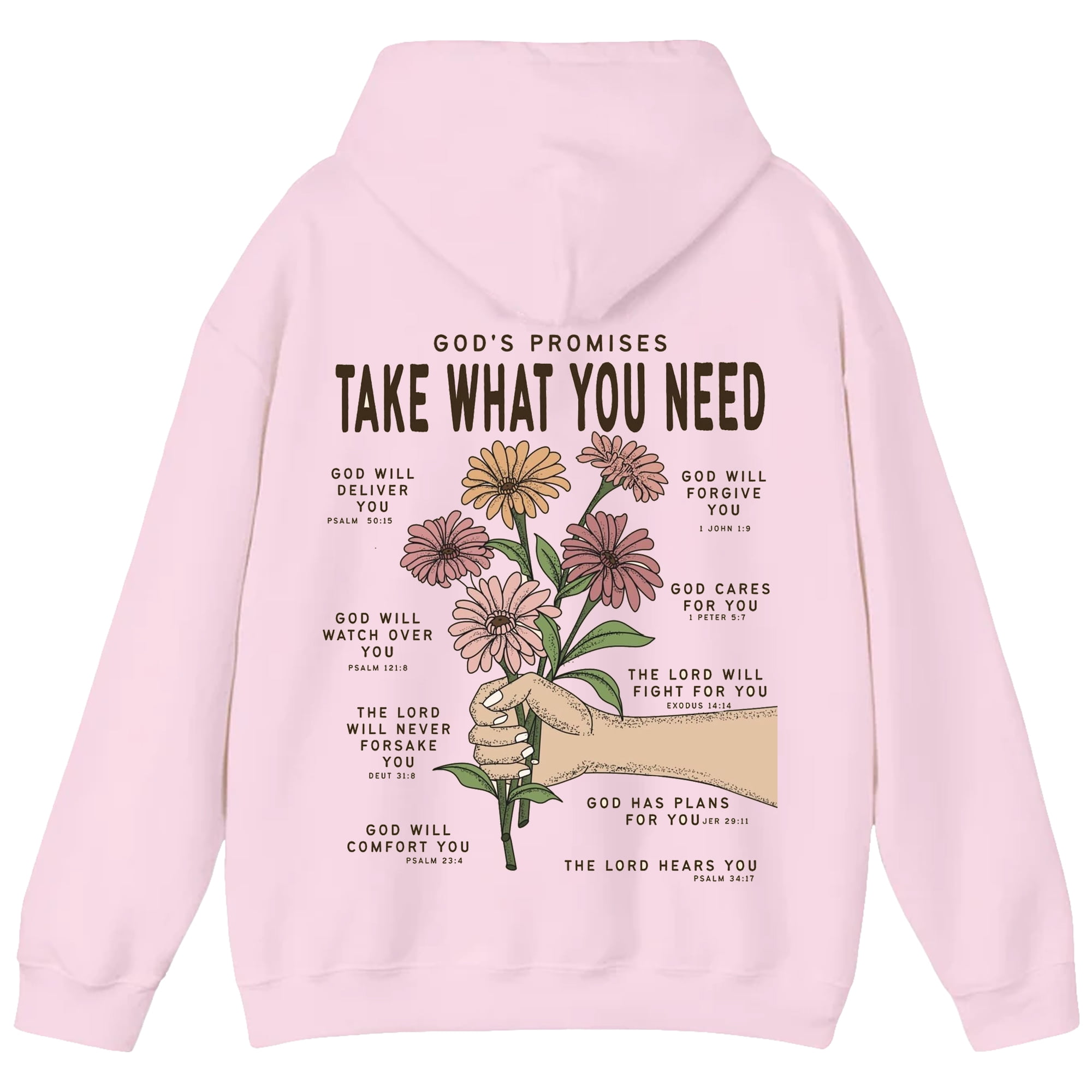 Christian Faith Hoodie with God's Promise Quote – Inspirational ...