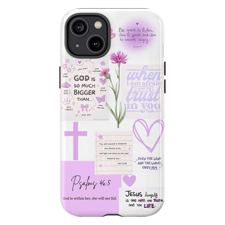 Christian Faith Inspirational Phone Case, Bible Verses & Cross Collage ...