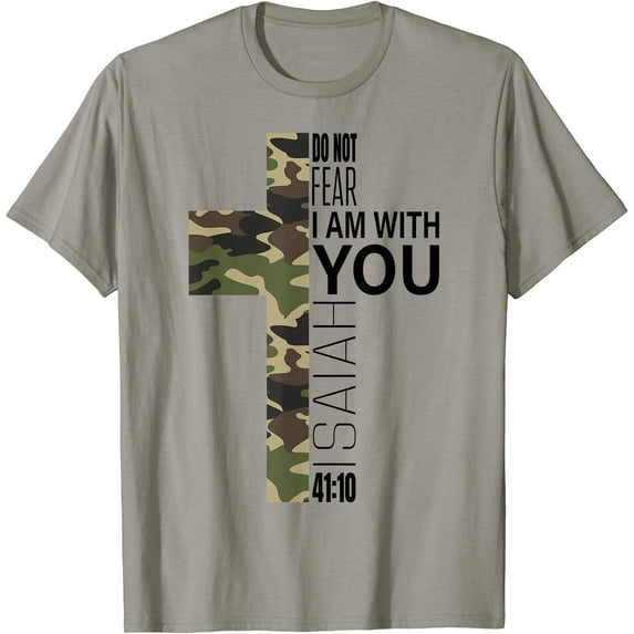 Christian Faith Isaiah 41:10 "Do Not Fear" Camo Cross T-Shirt for Daily ...