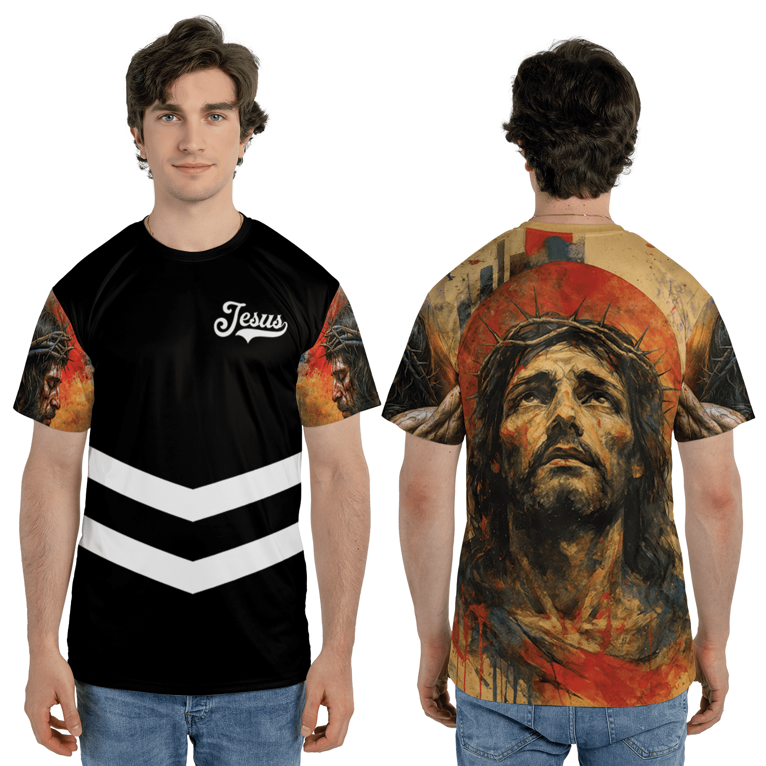 Christian Faith Jesus Crown of Thorns 3D T-Shirt, Amazing Jesus Pain ...